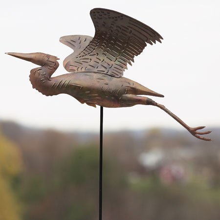 Heron Copper Garden Stake – Garden Zen Store
